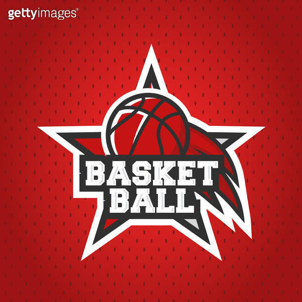 Basketball logo vector design. Basketball emblem template with flying ...