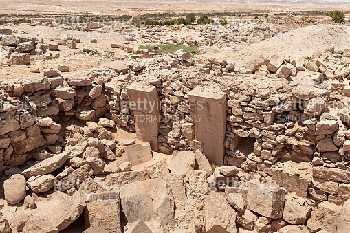 Shivta - a national park in southern Israel, includes the ruins of an ...