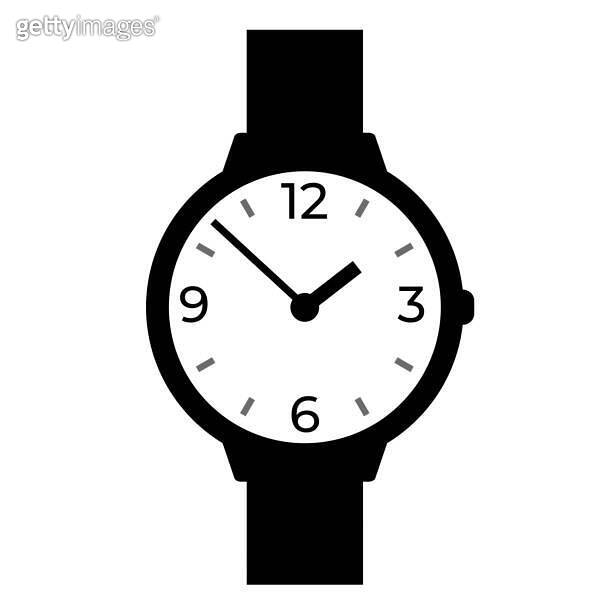 Wrist Watch. Vector illustration. Round classic design. Time in hours ...