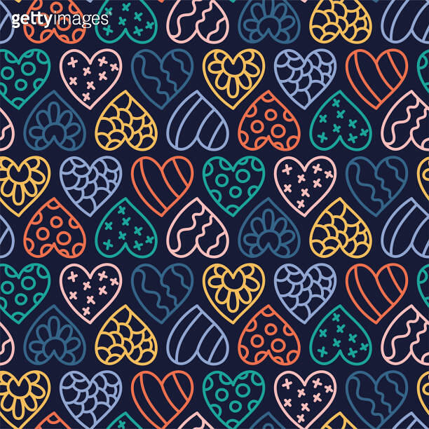 Hearts vector seamless pattern for shirt, panties, tank top or swimsuit ...