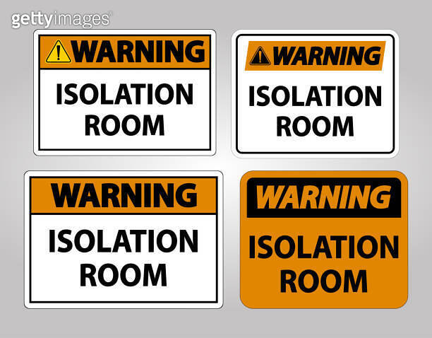Warning Isolation room Sign Isolate On White Background,Vector ...