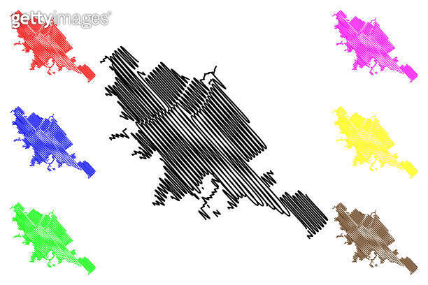 Rimini City (Italian Republic, Italy, Emilia-Romagna) map vector ...