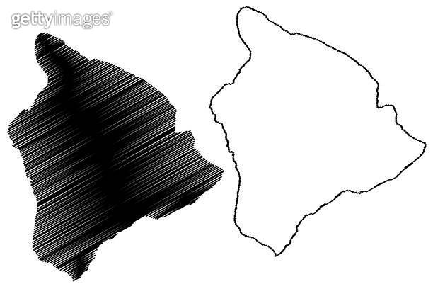 Hawaii County, Hawaii map 이미지 (1252700432) - 게티이미지뱅크