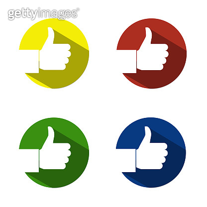 Like and Thumbs Up symbol in different colours icons 이미지 (1227397767 ...