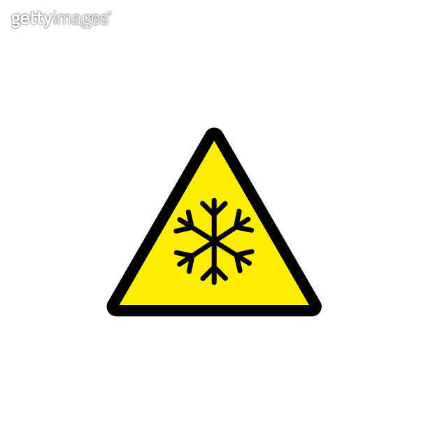 Freezing Hazard Sign Isolated On White Background. Yellow Triangle ...