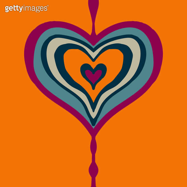 Decorative love frame with hearts in doodle style. Simple decorative ...