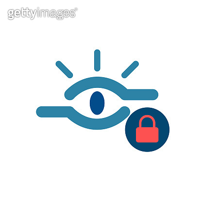 Retina scan and lock,Cyber security concept. Digital security ...