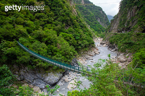 Hualien, Taiwan-October 25,2018:Landscape View in Taroko green rope ...