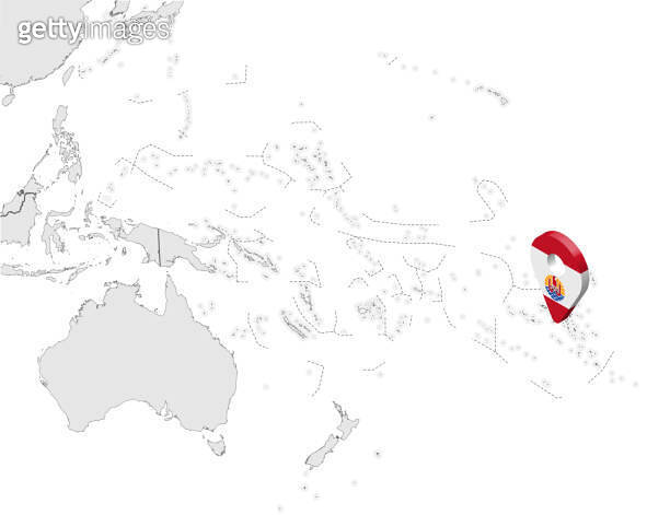 Location Map of French Polynesia on map Oceania and Australia. 3d ...