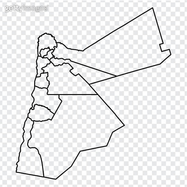 Blank map Jordan. High quality map of Jordan on transparent background ...