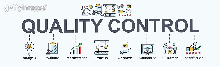 Quality control banner web icon for Business and industry, analysis ...