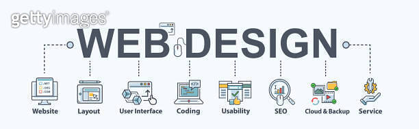 Web design banner web icon for business and e-commerce, website, SEO, layout, usability, UI ...