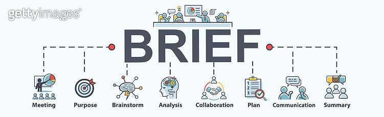 Brief banner web icon for business conference, planning, meeting ...