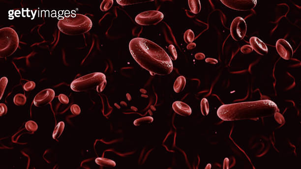 red blood cells floats dark background cgi render 3d 이미지 (1216419689 ...