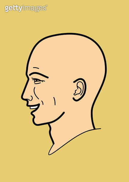 Men head, human emotions - vector illustration,linear design. Profile ...