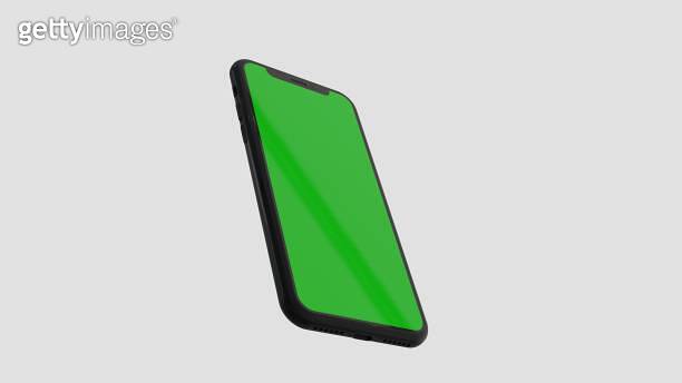 3D Rendered Green Screen Modern smart phone green screen image for ...