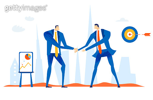 Business people handshake as symbol of finding solution and make a ...