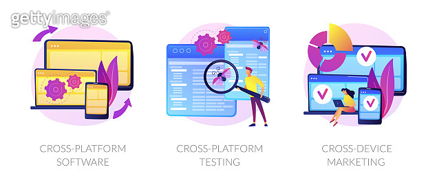 Cross-platform software vector concept metaphors 이미지 (1257811061) - 게티이미지뱅크