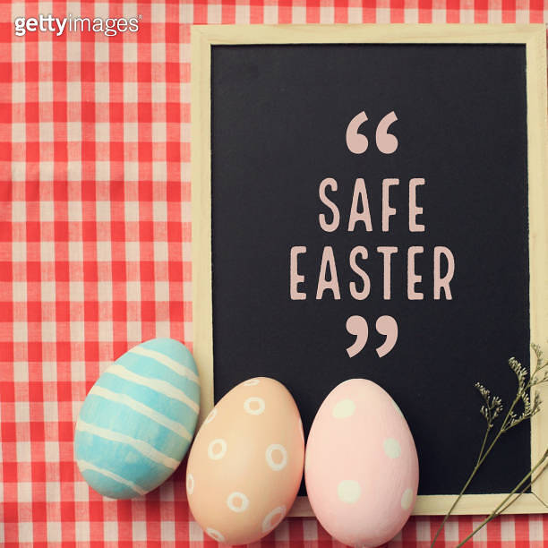 Motivational quote safe easter word on blackboard with pastel colorful ...