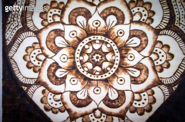 the ancient art of pyrography, wood and fire, mandala, the tranquility ...
