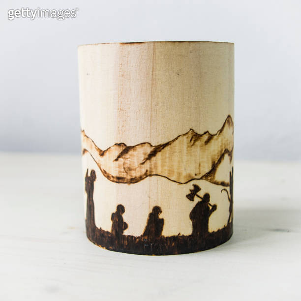 the ancient art of pyrography, wood and fire, men walk to mountains for ...