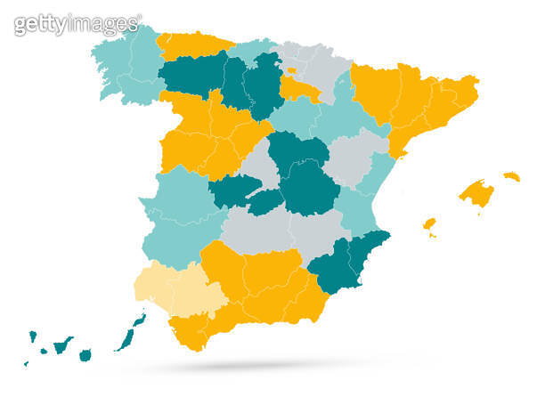 Empty Spain Map on isolated on white 이미지 (1211850114) - 게티이미지뱅크