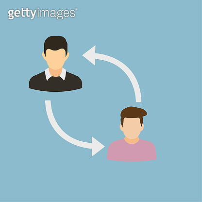 information exchange between people, work team, vector illustration ...