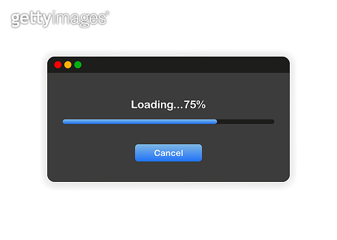 Window of user Interface. Loading 75. System download file template on ...