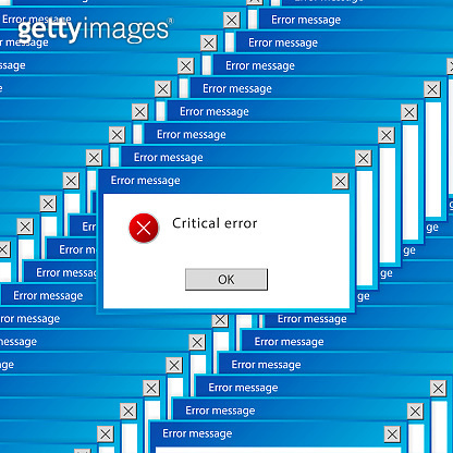 Window of user Interface set. Critical error warning messages on white background. Vector ...