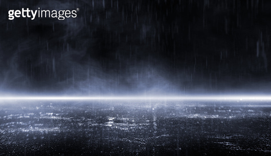 3D rendering Clear asphalt outdoor background with high speed fog and ...