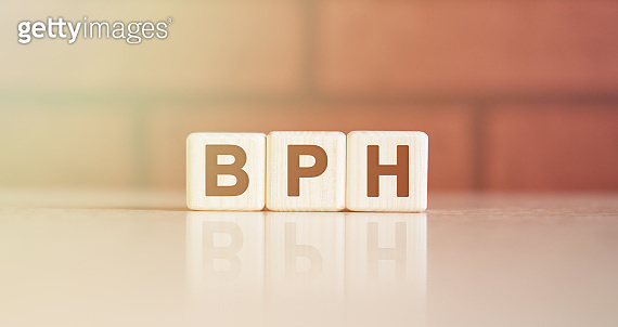BPH - acronym concept. Text on wooden cubes with bright light 이미지 ...
