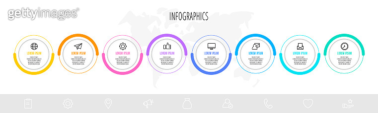 Vector template circle infographics. Business concept with 8 options ...