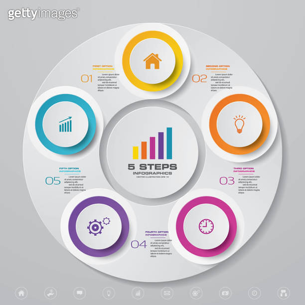 5 steps cycle chart infographics elements for data presentation. 이미지 ...