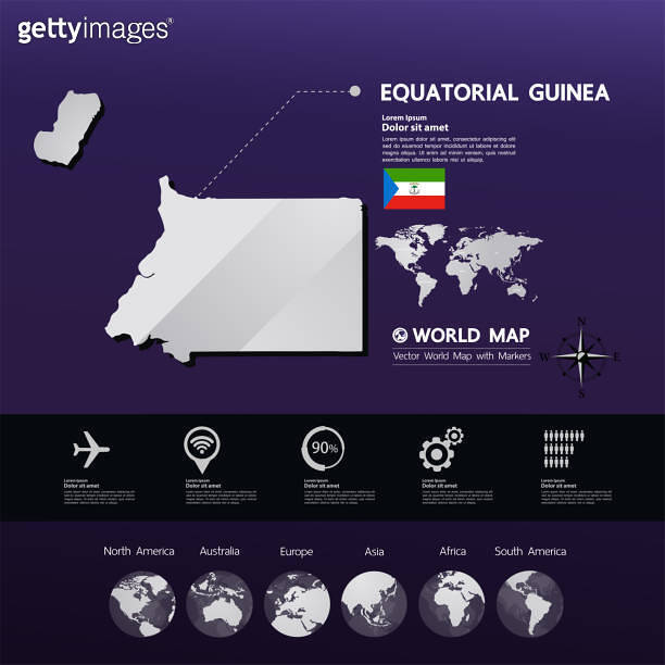 Equatorial Guinea map graphic element vector illustration. 이미지 ...