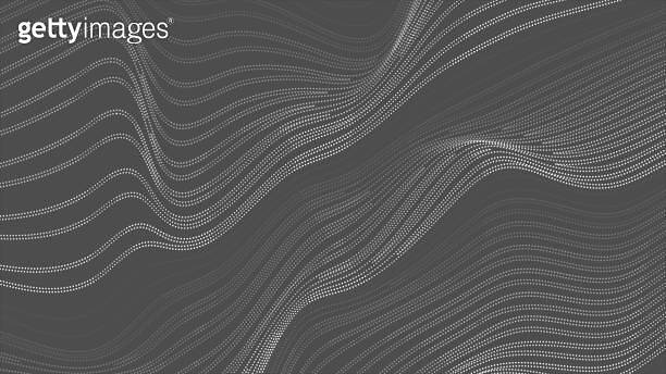 Grey dotted lines refraction waves abstract background 이미지 (1200909841 ...