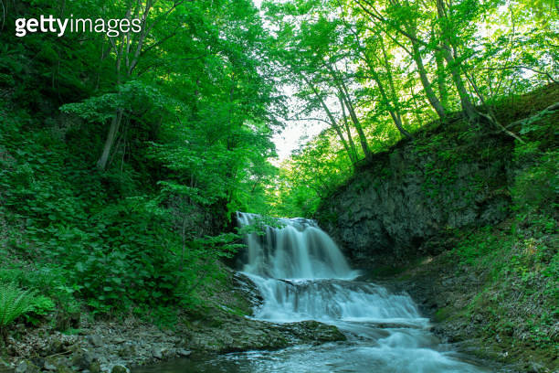 Hokkaido scenery, Heiwa waterfall in Sapporo 이미지 (1237515568) - 게티이미지뱅크