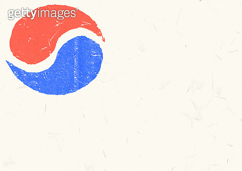 Korean flag pattern painted with brush 이미지 (1199130425) - 게티이미지뱅크