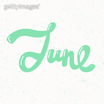June. Sticker for social media content. Vector hand drawn illustration ...