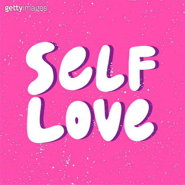 Self love. Sticker for social media content. Vector hand drawn ...