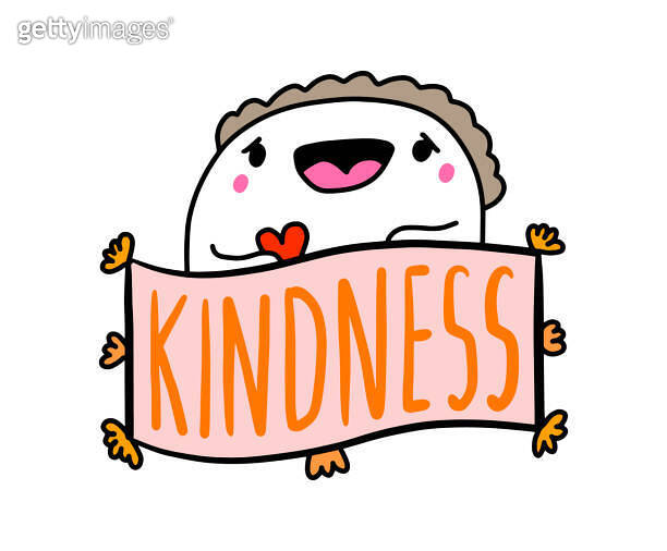 Kindness hand drawn vector illustration in cartoon comic style man ...