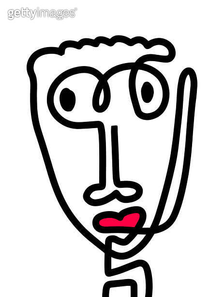 One line hand drawn vector illustration in cartoon comic style man ...