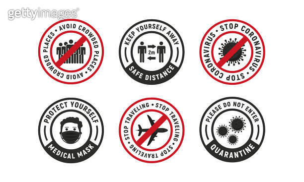 Coronavirus outbreak logos. Novel coronavirus (COVID-19). Coronavirus ...