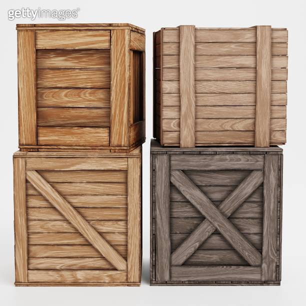 Realistic 3D Render of Wooden Boxes 이미지 (1290471271) - 게티이미지뱅크
