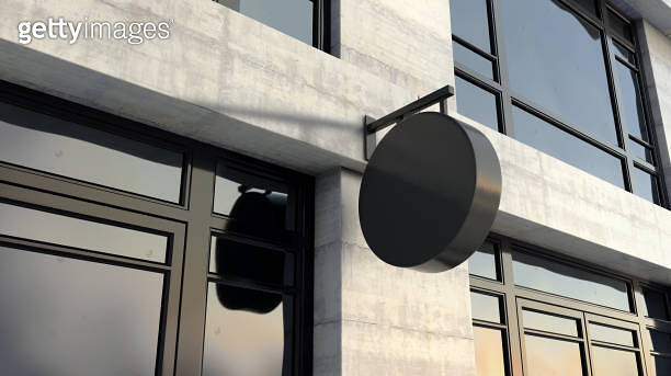 Round Black Sign Outside Shop Facade (1206986468) 일러스트, 무료 일러스트 - 게티이미지뱅크