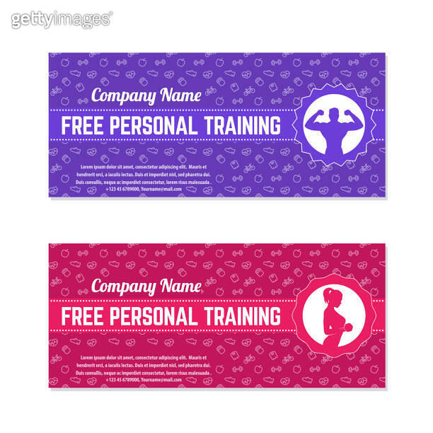 Free personal training, gift voucher for gym, fitness center, modern ...