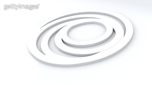 3d rendering of abstract rings inside each other. Geometric circles ...
