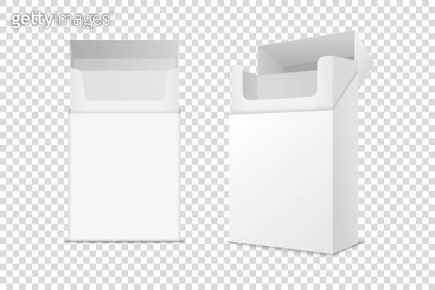 Vector Realistic Closed and Opened Clear Blank Empty Pack Box Set ...