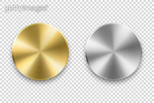 Vector Realistic Metallic Knob. Design Template of Metal Chrome, Steel ...
