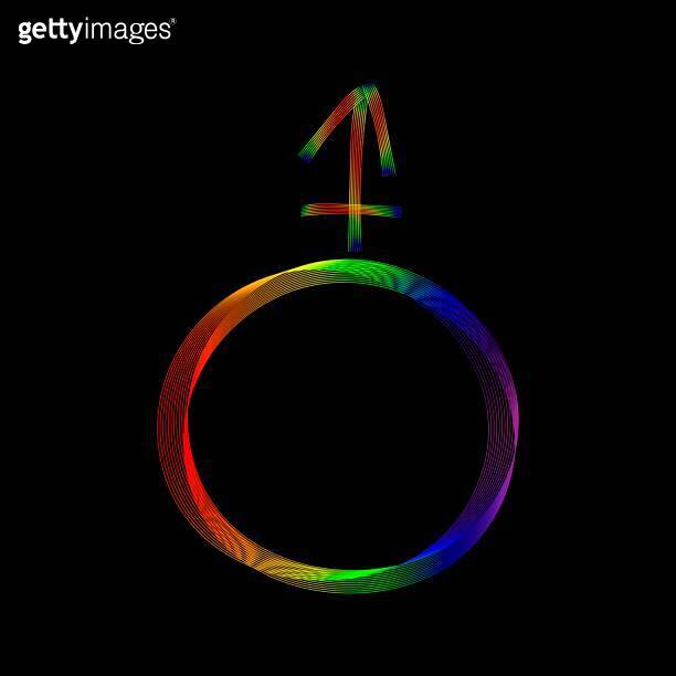 Androgyne outline vector icon. Symbol, symbol illustration.Thin line ...
