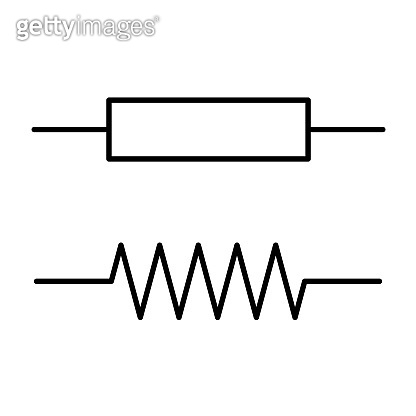 Symbol resistor, the electrical resistance of the black lines ...